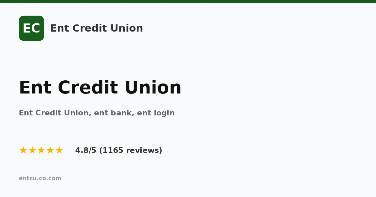 Ent Credit Union Online Banking Services